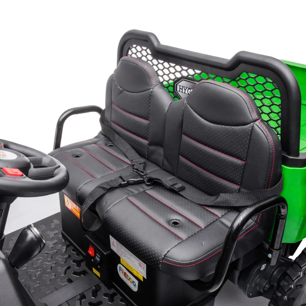 24V Freddo Toys 4x4 Tractor Trailer 2-Seater Ride-On for Kids